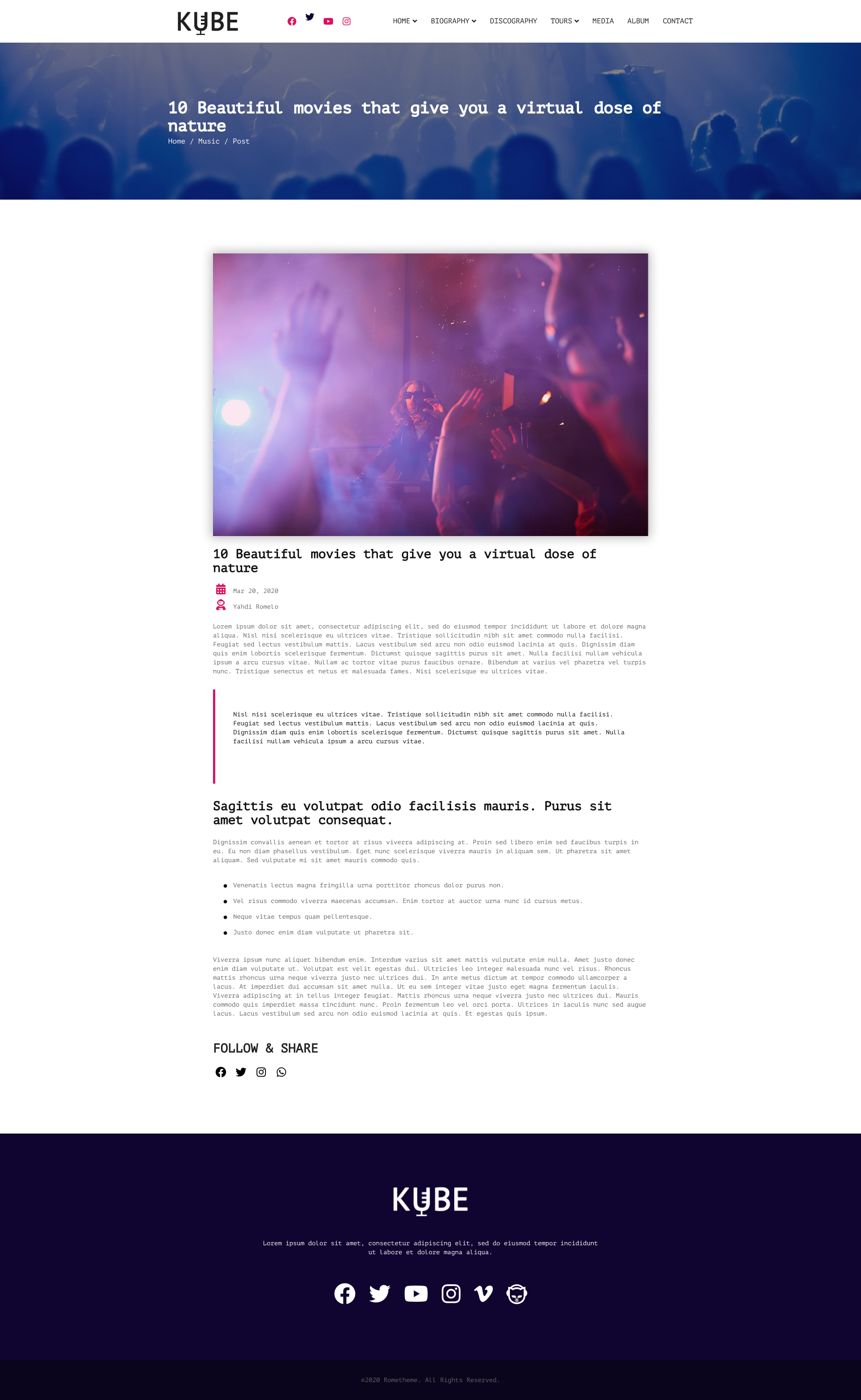 Kube - Music, Band, Dj Figma Template by Rometheme | ThemeForest